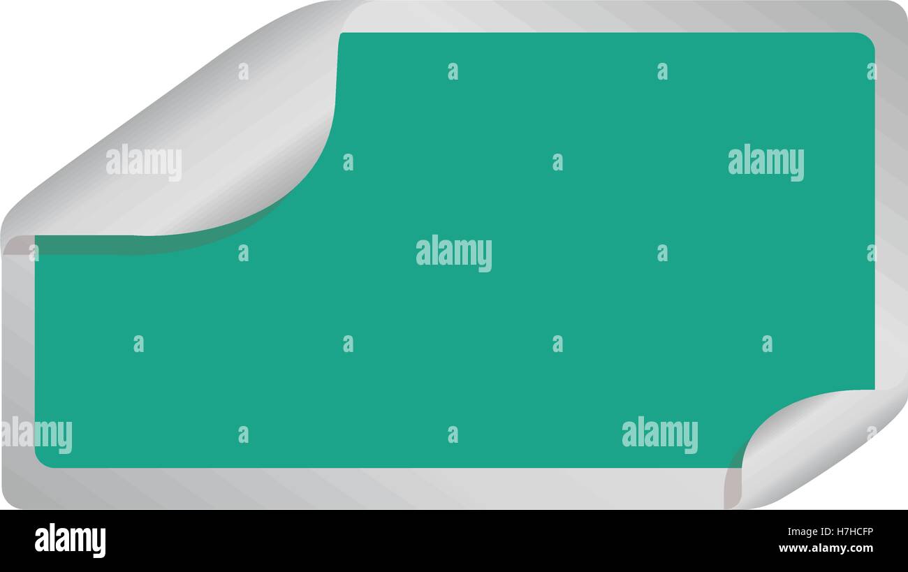 blank sticker in square shape and green color icon over white ...