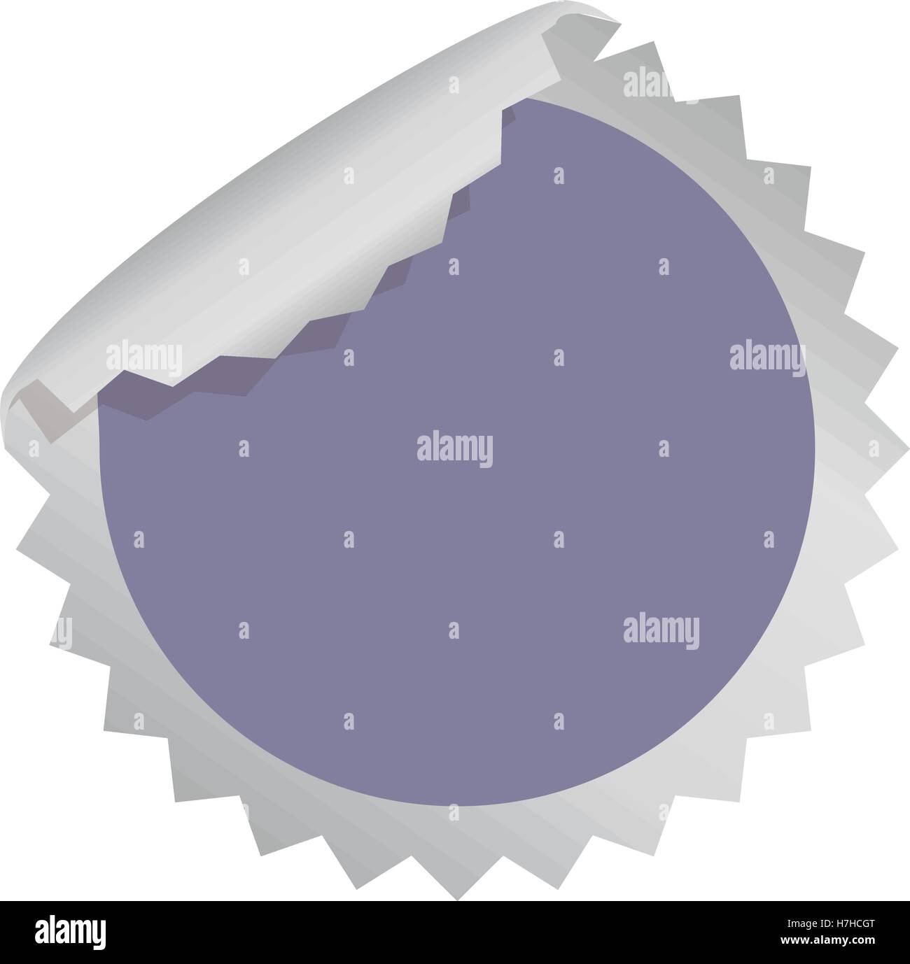 blank sticker in circle shape and purple color icon over white ...