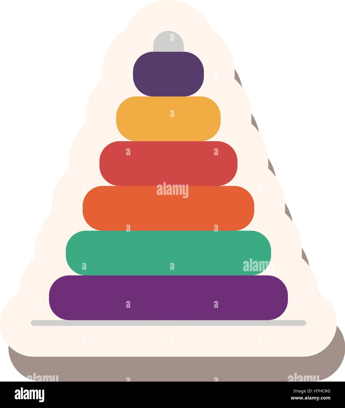 colorful baby tower toy icon over white background. toys kids design ...