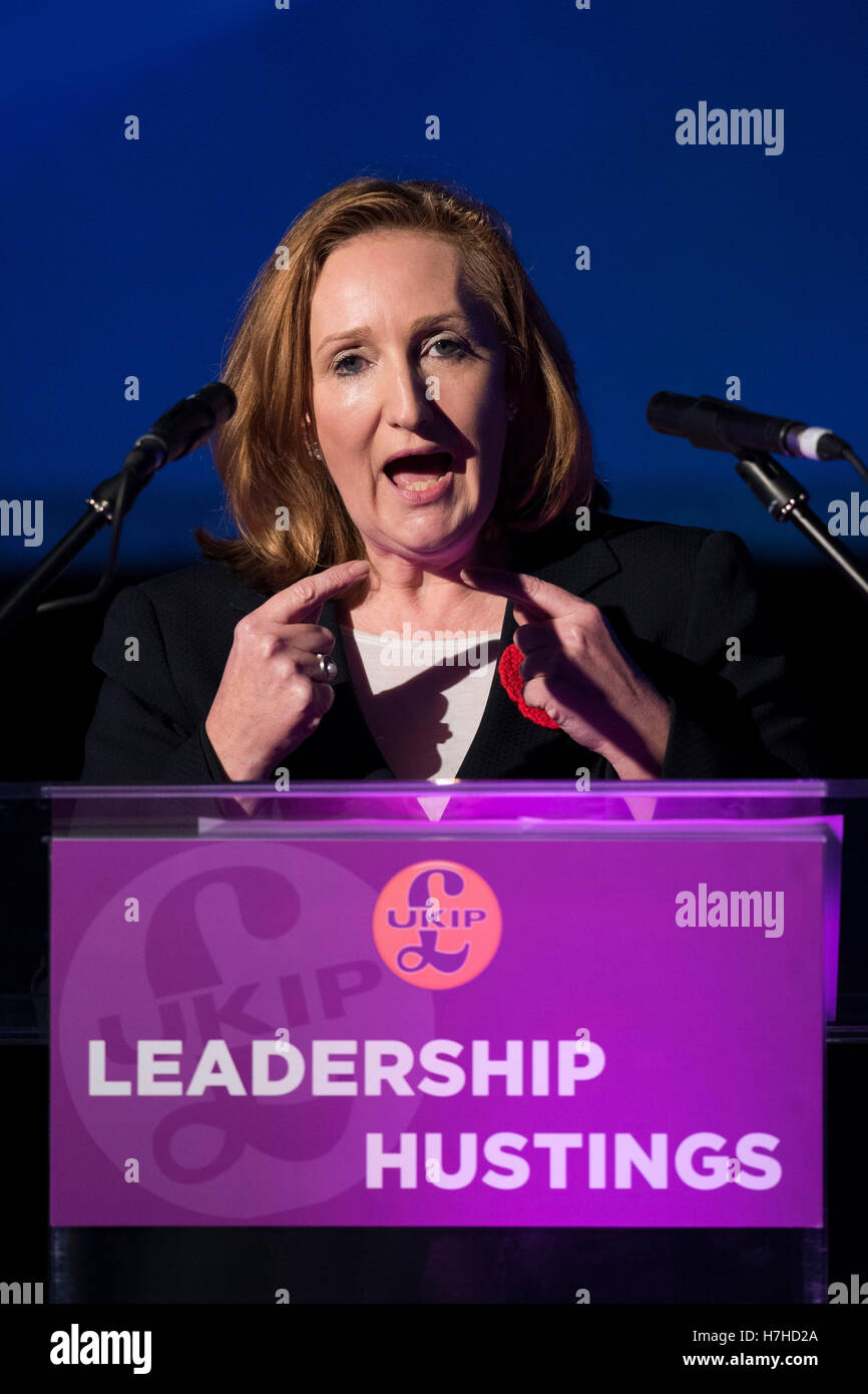 Suzanne Evans speaks during a UKIP (UK Independence Party) hustings ...