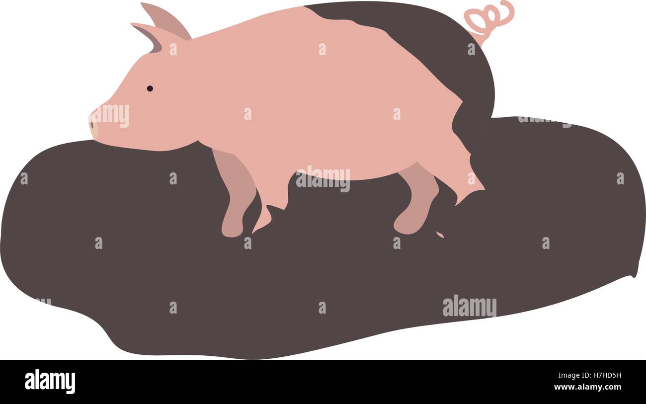 pink pig icon. farm animal over white background. vector illustration ...