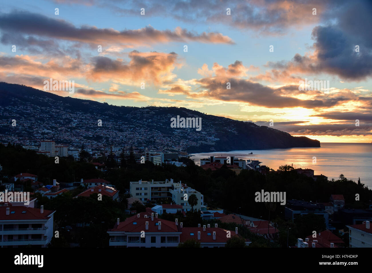 Sunrise over Funchal, Madeira Stock Photo - Alamy