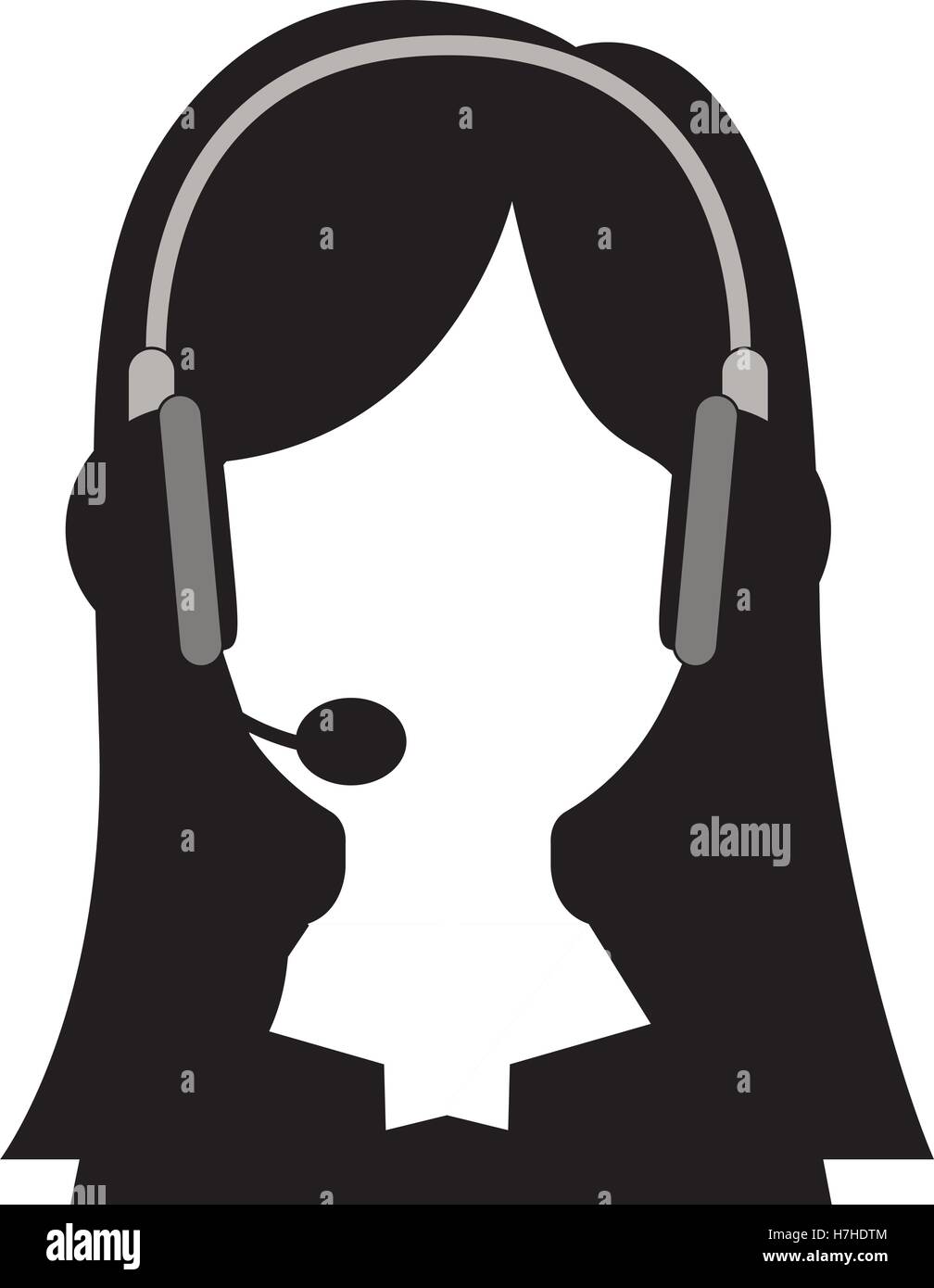avatar woman with headphones. customer call service design. vector ...