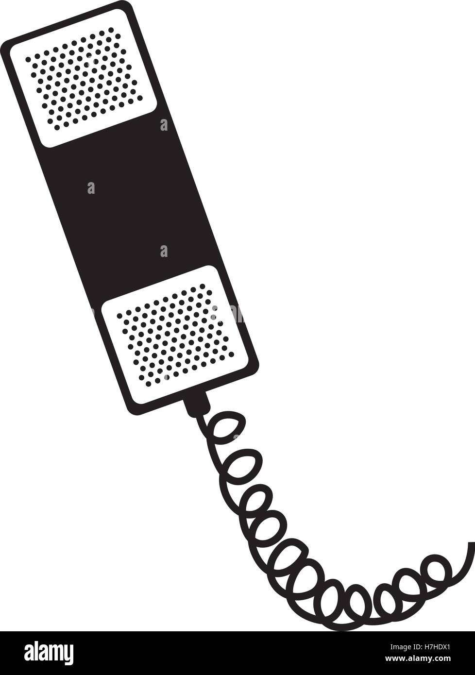phone headset with cord icon over white background. vector illustration ...