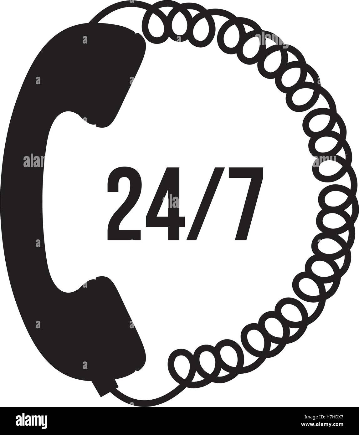 handset with call center icon over white background. customer service ...