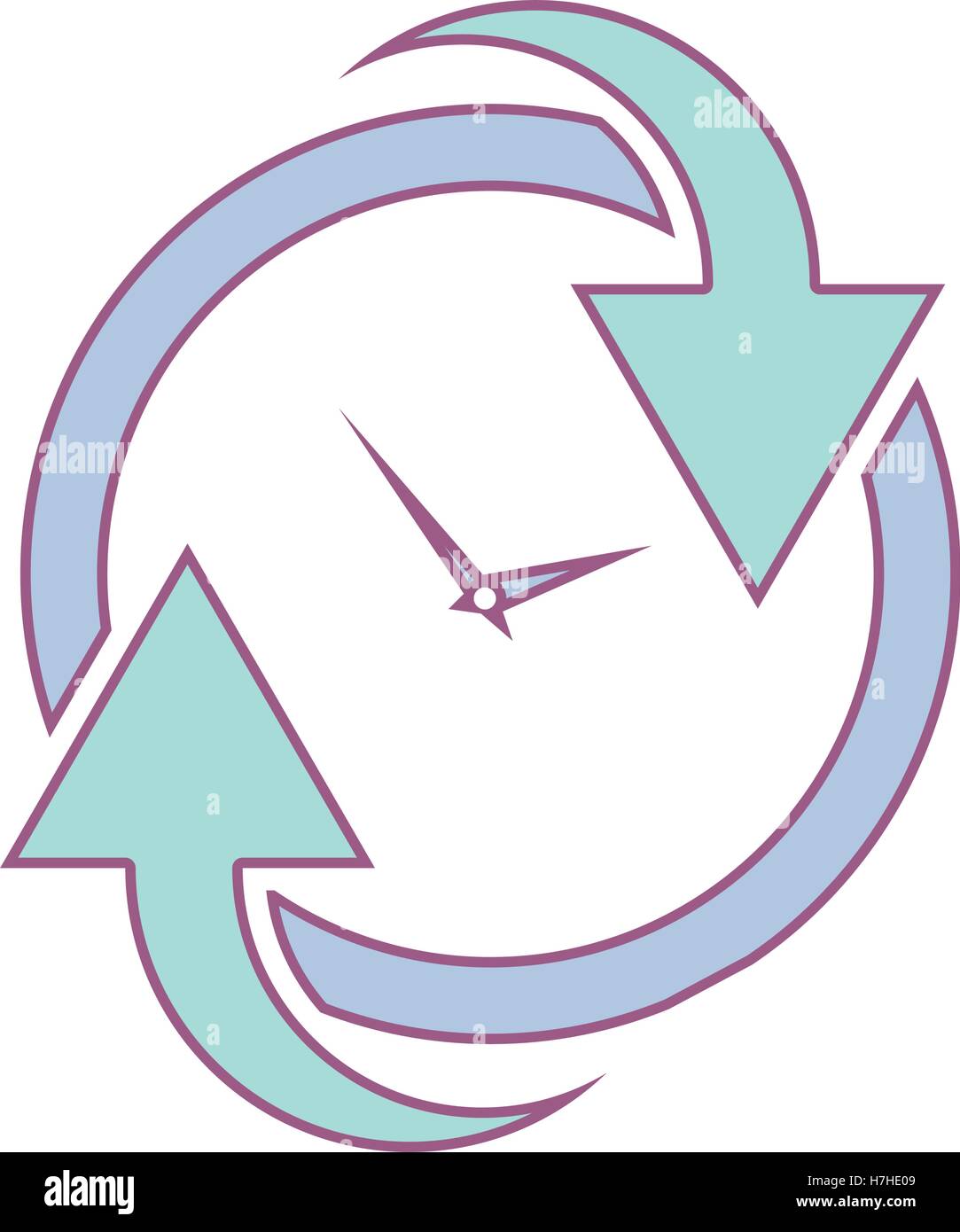 clock time device icon with arrows over white background. vector ...
