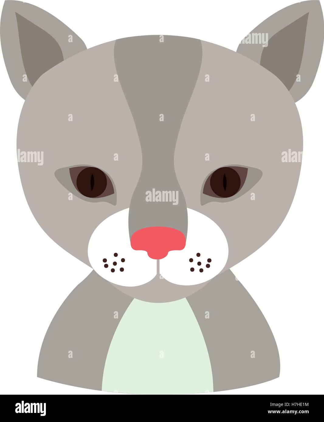 cat face animal cartoon icon over white background. colorful design ...