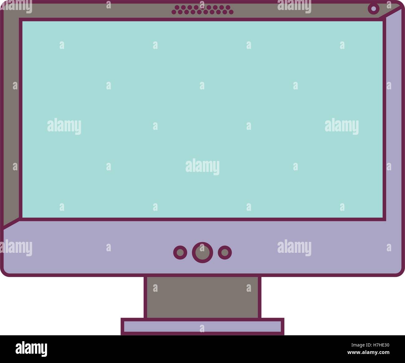 monitor computer device icon over white background. vector illustration ...