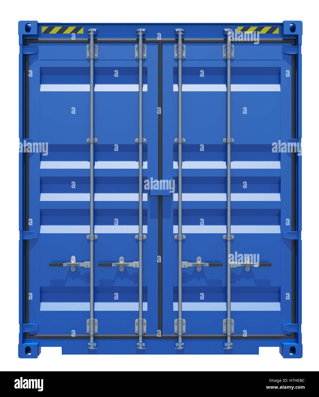 Blue shipping container Stock Photo - Alamy