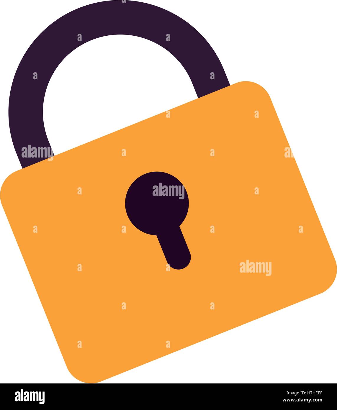 yellow padlock icon with keyhole over white background. vector ...