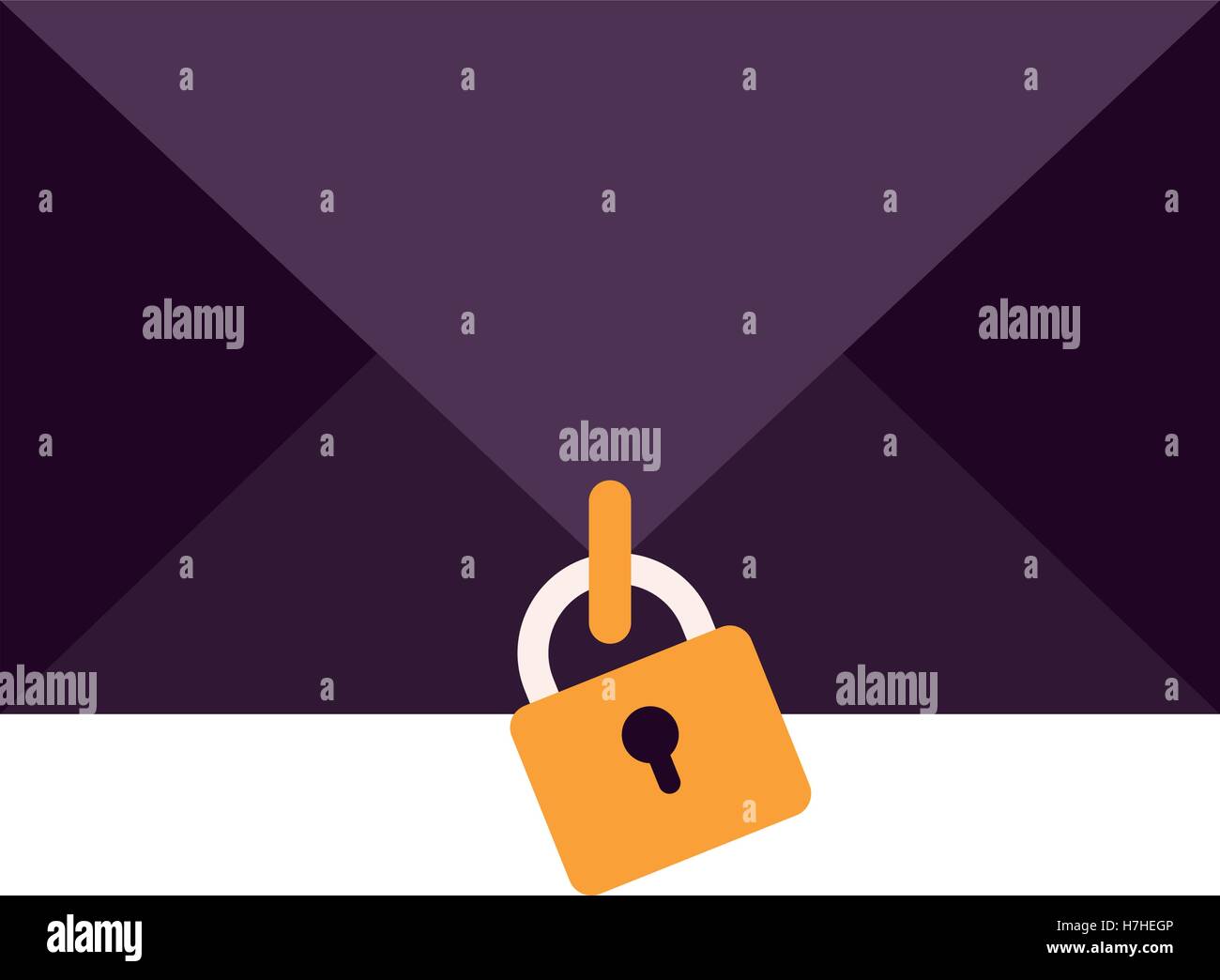 mail envelope with padlock icon over white background. vector ...