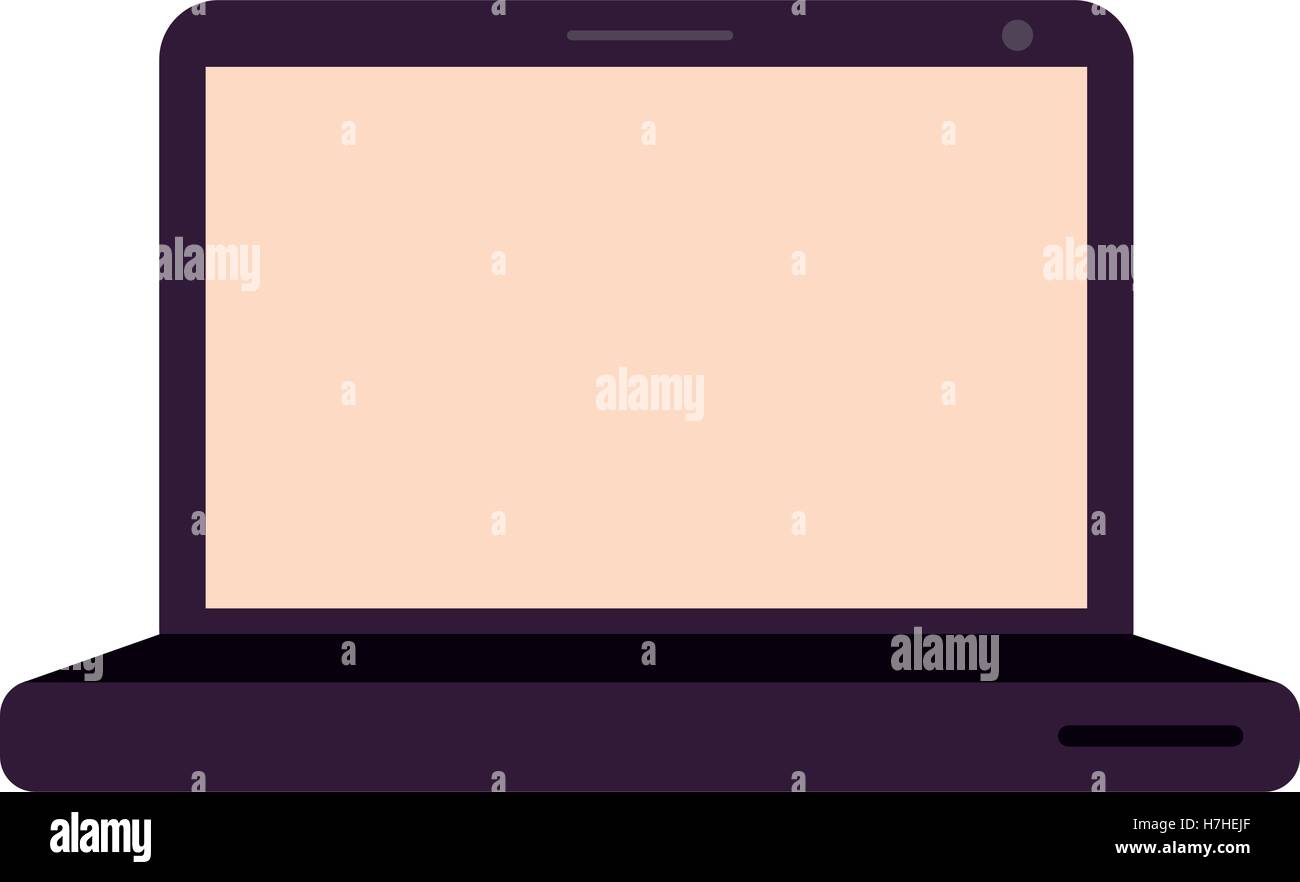 laptop computer device icon over white background. vector illustration ...