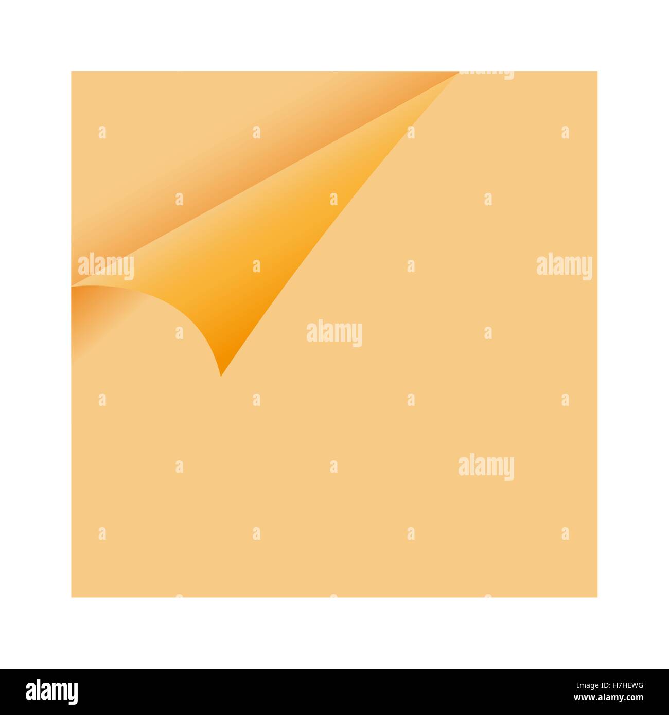 Curled Orange Paper Corner - sticky note Stock Vector Image & Art - Alamy