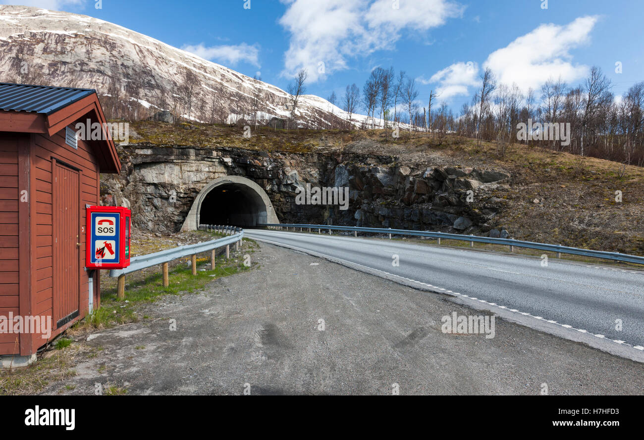 Kobbskar tunnel scenery on the E6 road heading north for Lofoten ...