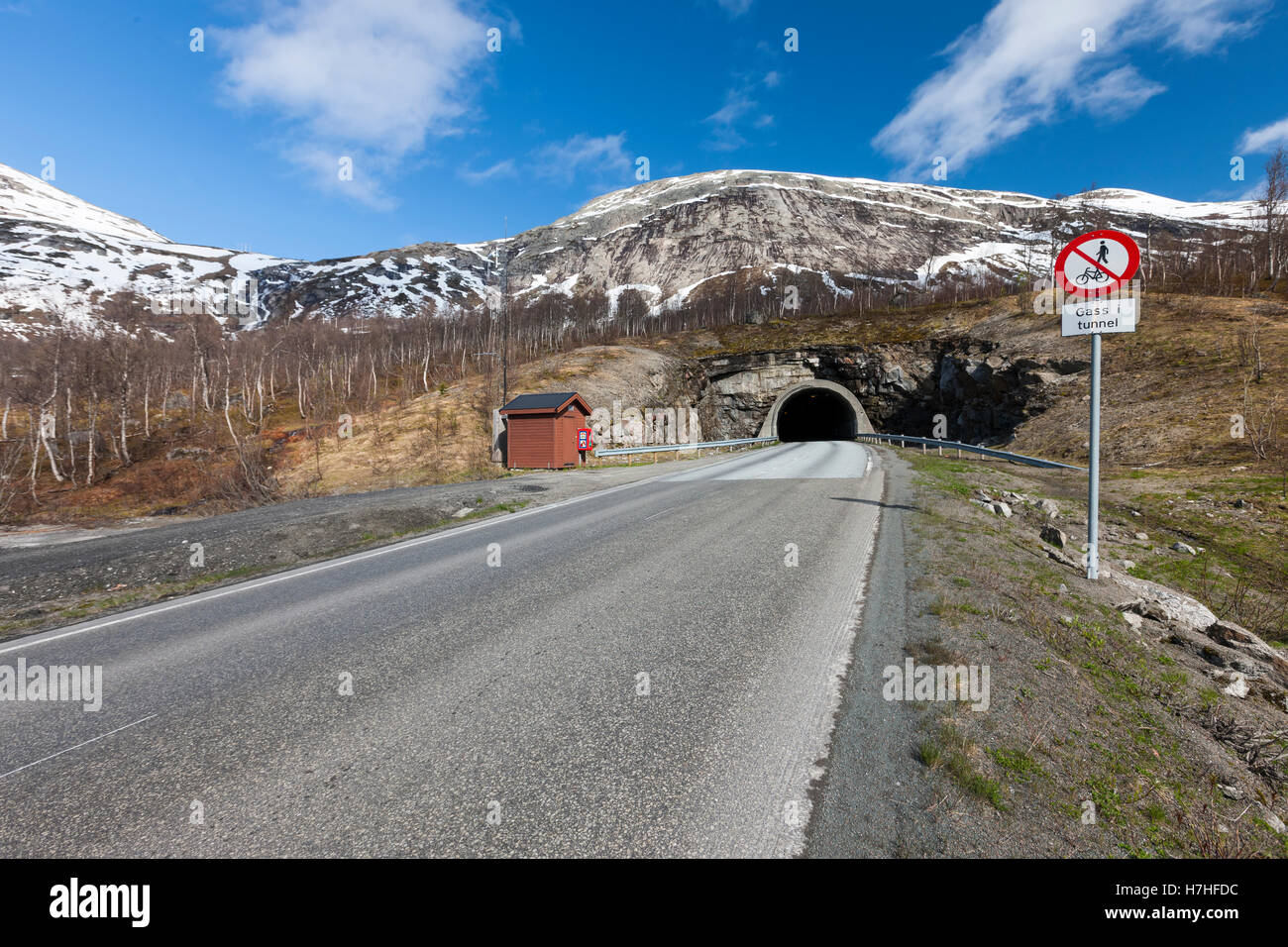 Kobbskar tunnel scenery on the E6 road heading north for Lofoten ...