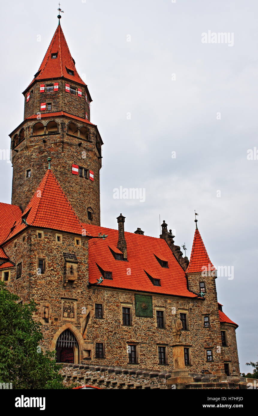 Landscape view of Bouzov castle, Czech Republic Stock Photo - Alamy