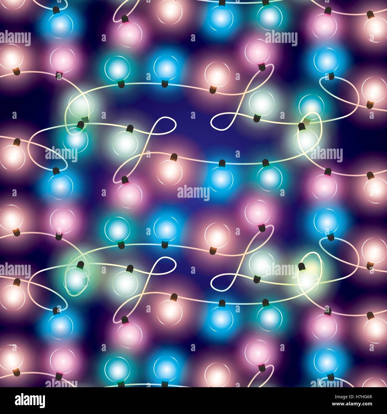 installation of Christmas lights decoration vector illustration design ...