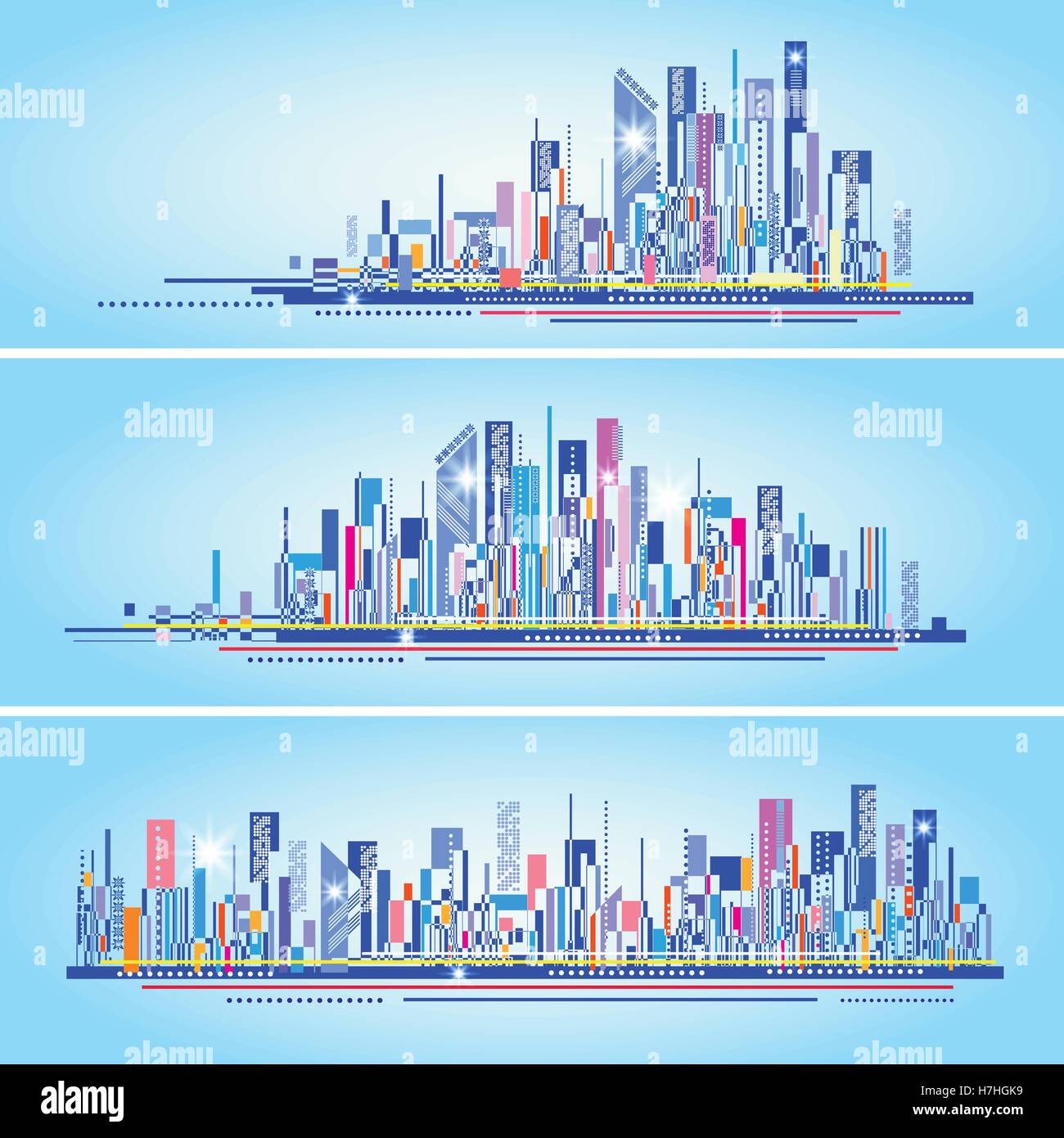 Modern city life abstract background design with geometric shapes. City ...