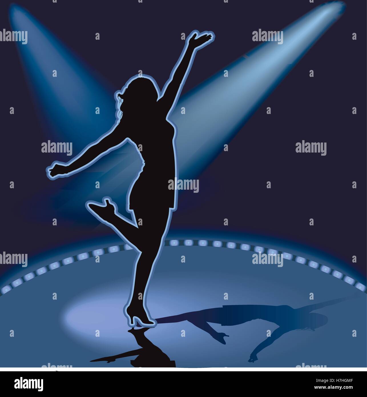Woman Dancing in Blue Lighting Stock Vector Image & Art - Alamy