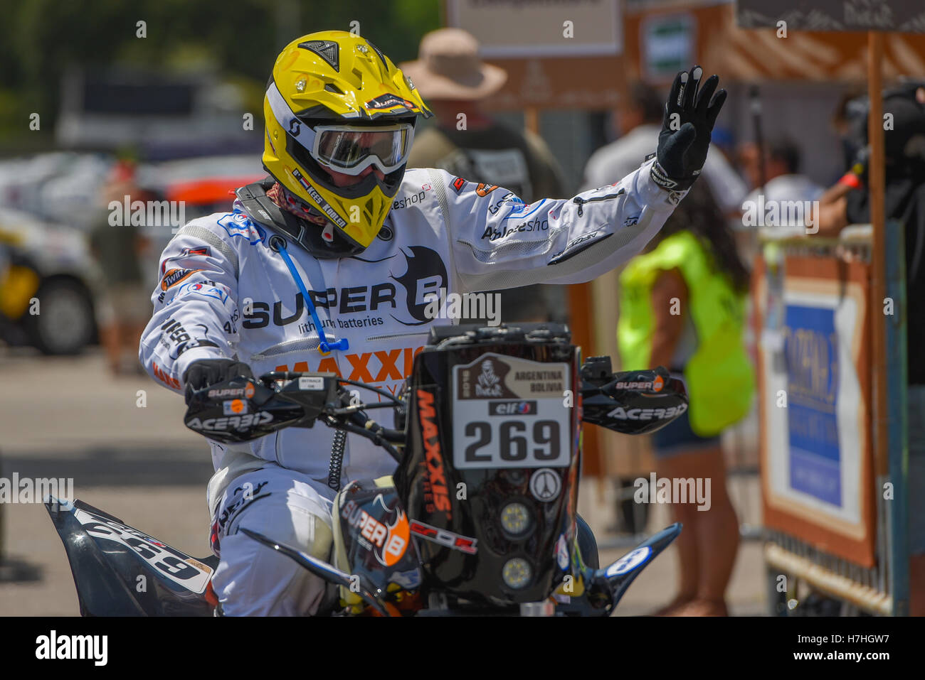 TRX680 Honda rider Kees Koolen (Netherlands) during the symbolic start ...