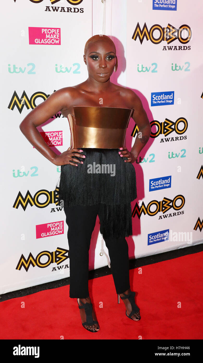 Laura Mvula attends the 21st Mobo Awards at Glasgow's SSE Hydro Stock ...