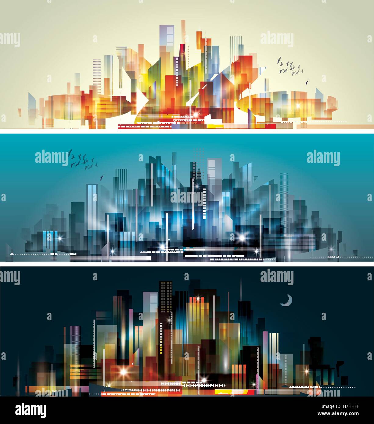 Abstract modern city landscape Stock Vector Image & Art - Alamy