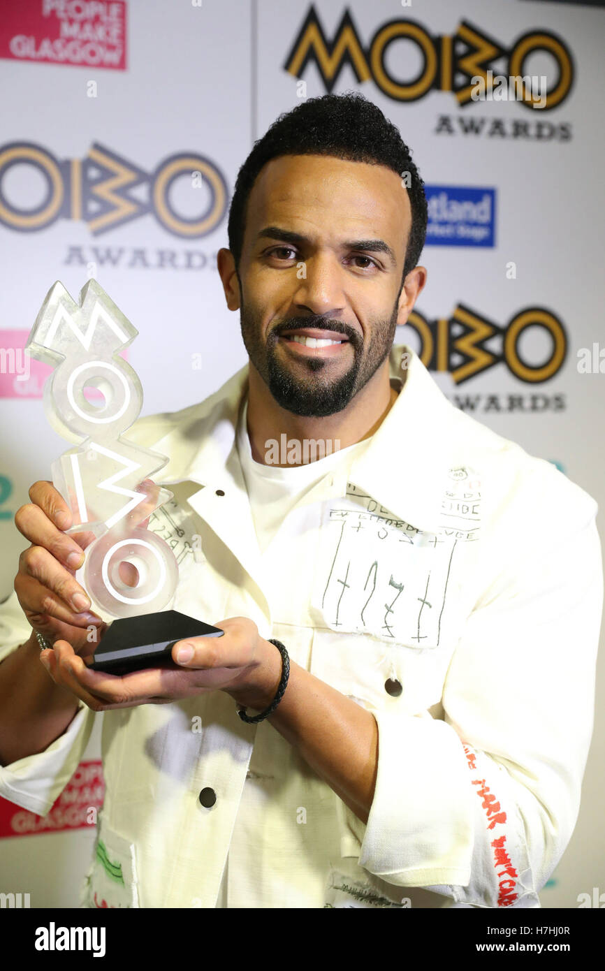 Craig David with his award for best male at the 21st Mobo Awards at ...