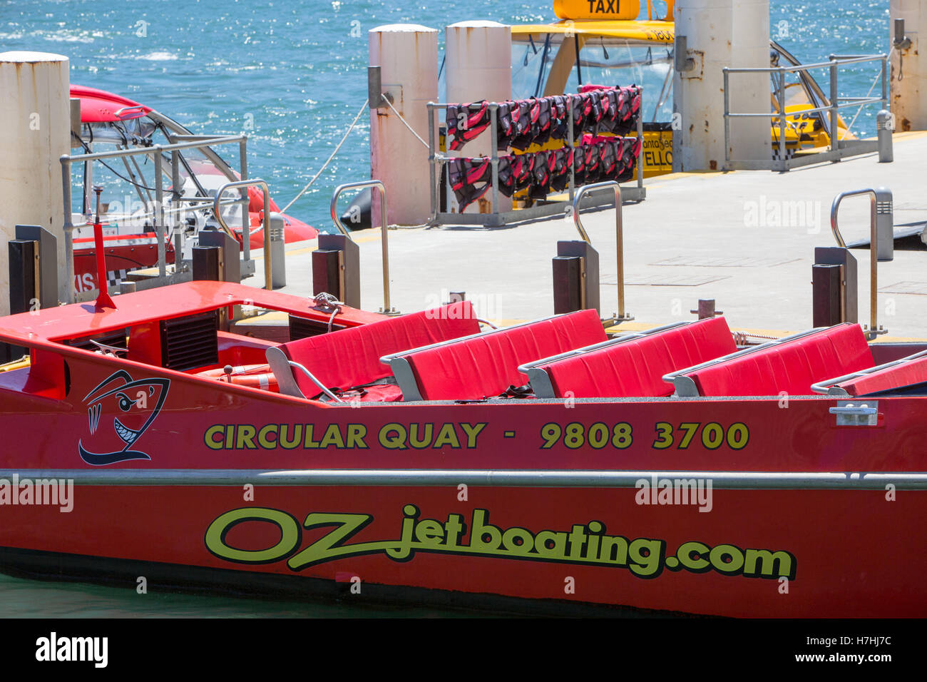 Jet boat speedboat on the harbour at Circular Quay,Sydney,Australia ...