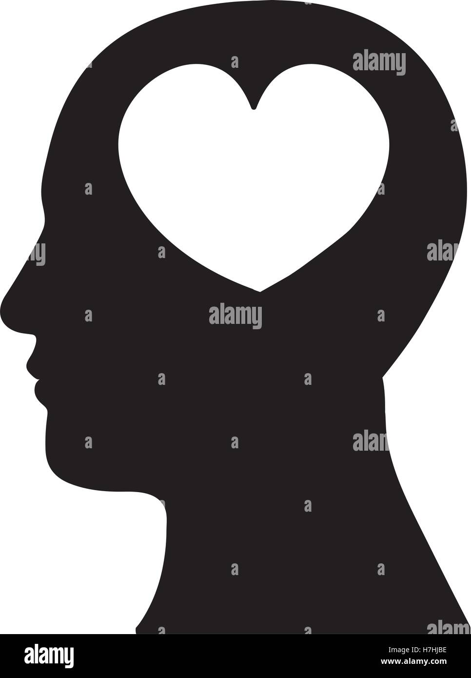 Heart cartoon inside human head hi-res stock photography and images - Alamy