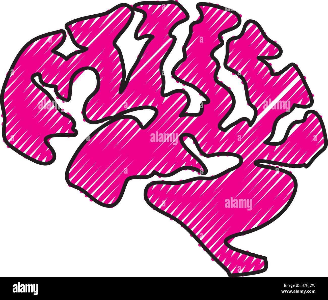 human brain doodle icon image vector illustration design Stock Vector ...