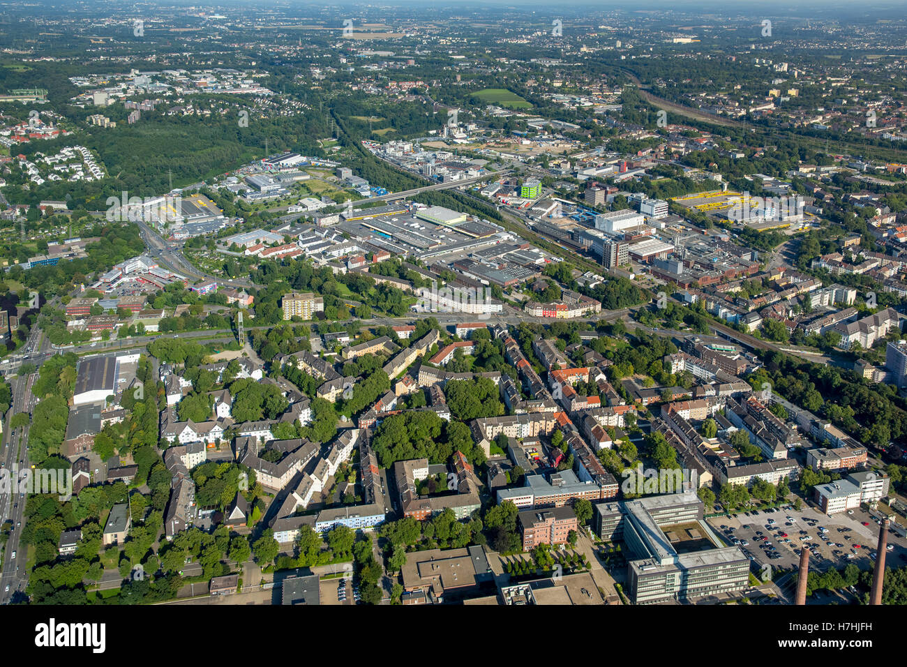 Aerial view, Essen Nordviertel Elting, historic housing estate, housing ...