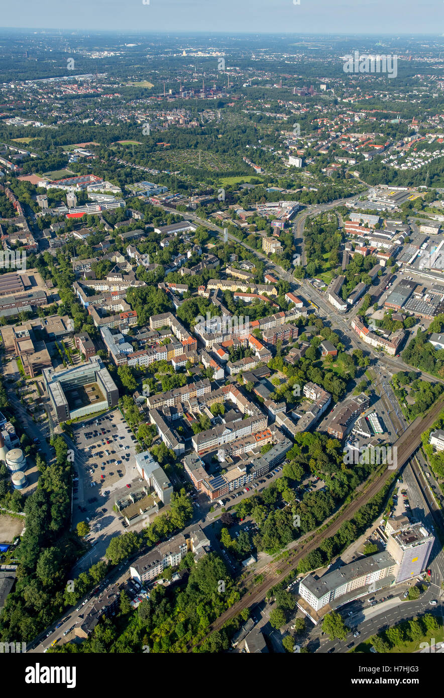 Aerial view, Essen Nordviertel Elting, historic housing estate, housing ...