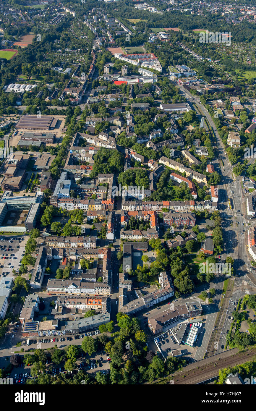 Aerial view, Essen Nordviertel Elting, historic housing estate, housing ...