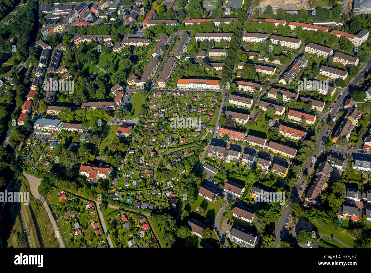 Aerial photo, Essen-Altendorf Hirtsiefer-settlement, historical ...