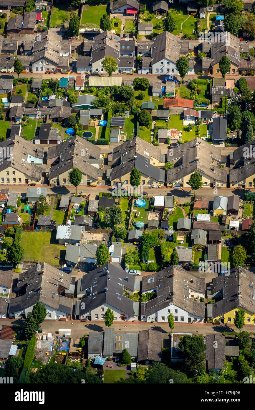 Aerial view, settlement Klappheckenhof, historic housing estate ...