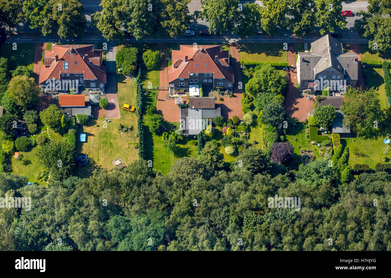 aerial, Gelsenkirchen-Hassel Meistersiedlung Westerholt, settlement ...