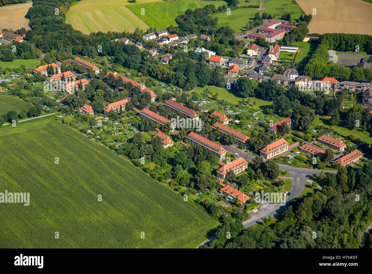 Aerial view, Hamm settlement Vogelsang Heessen, housing estate for ...
