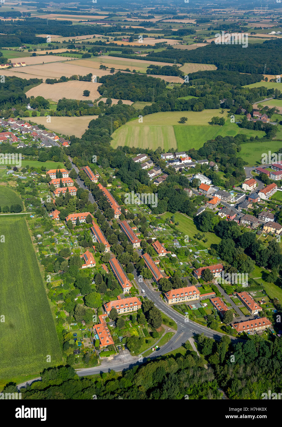 Aerial view, Hamm settlement Vogelsang Heessen, housing estate for ...