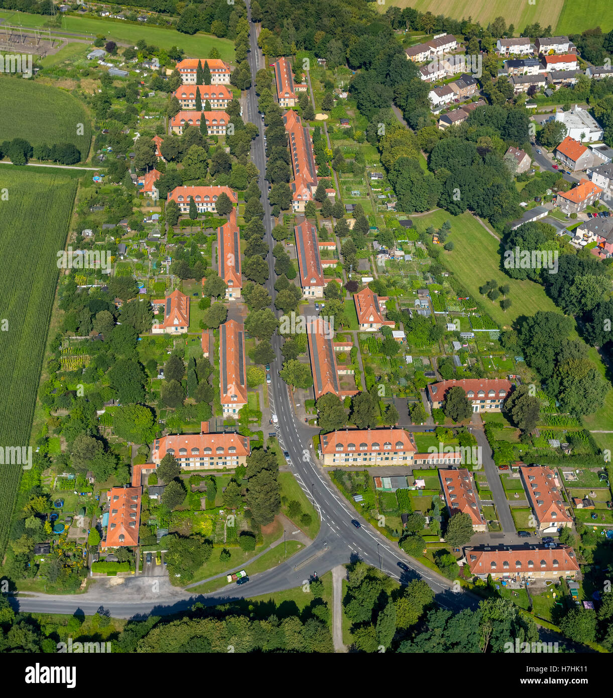 Aerial view, Hamm settlement Vogelsang Heessen, housing estate for ...
