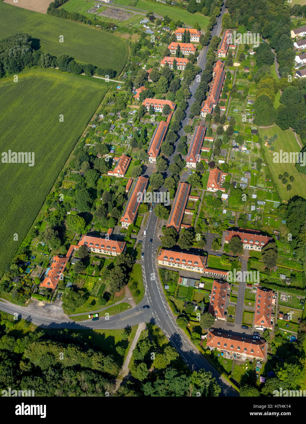 Aerial view, Hamm settlement Vogelsang Heessen, housing estate for ...