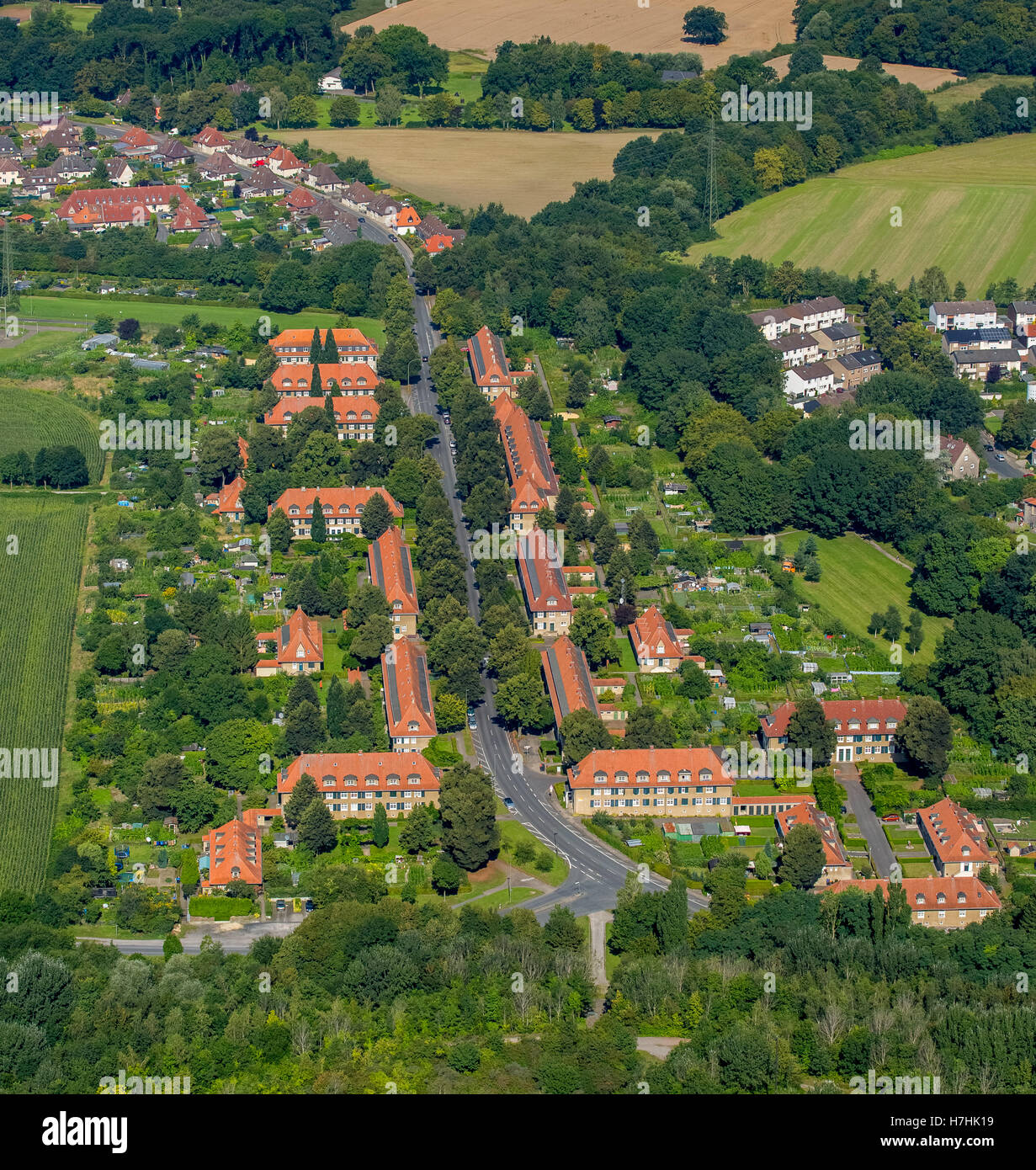 Aerial view, Hamm settlement Vogelsang Heessen, housing estate for ...