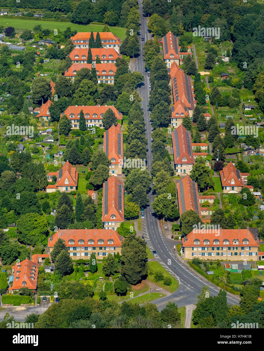 Aerial view, Hamm settlement Vogelsang Heessen, housing estate for ...