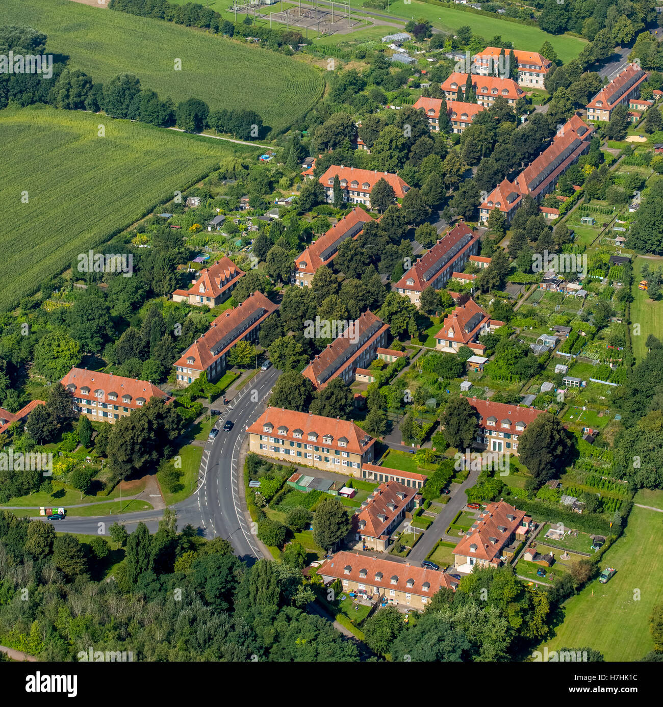 Aerial view, Hamm settlement Vogelsang Heessen, housing estate for ...