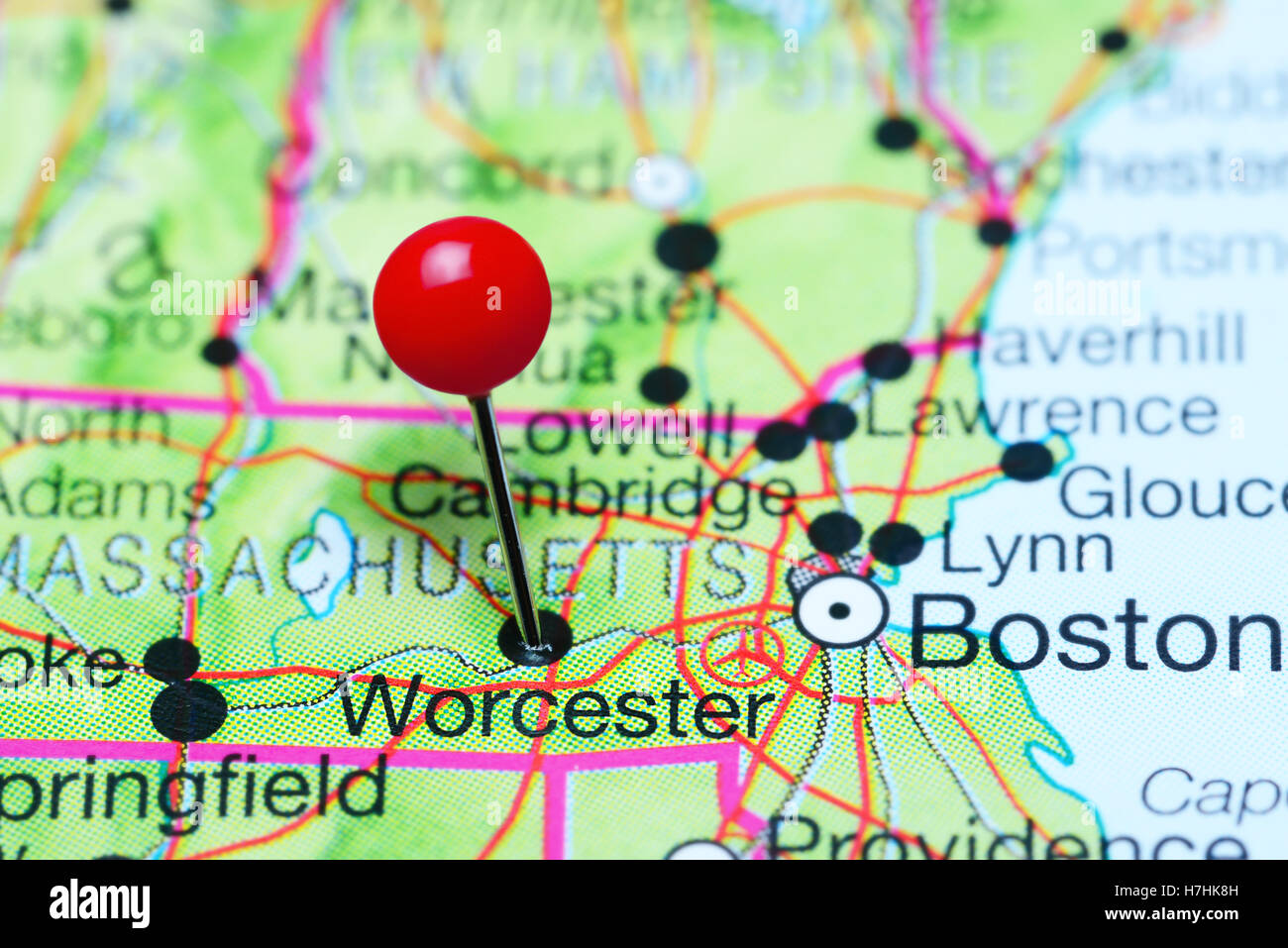 Worcester massachusetts map hi-res stock photography and images - Alamy