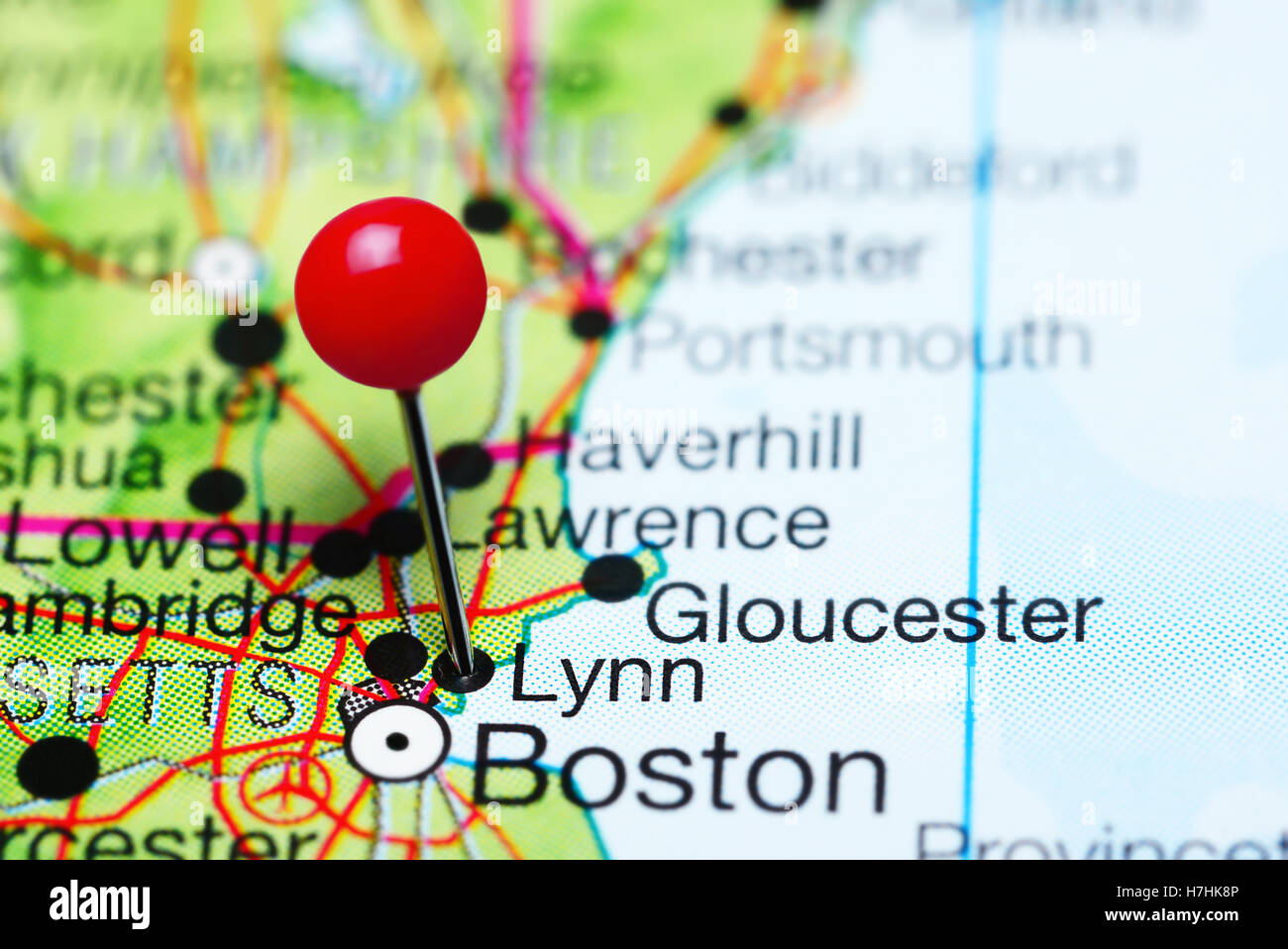 Massachusetts on usa map hi-res stock photography and images - Alamy