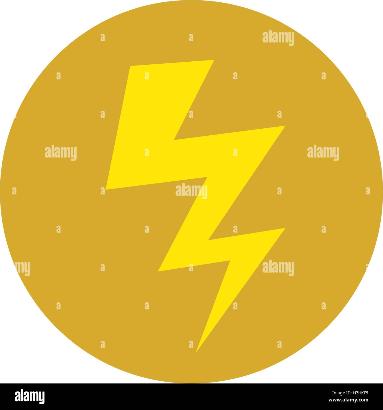 circle shape with bolt icon inside over white background. vector ...