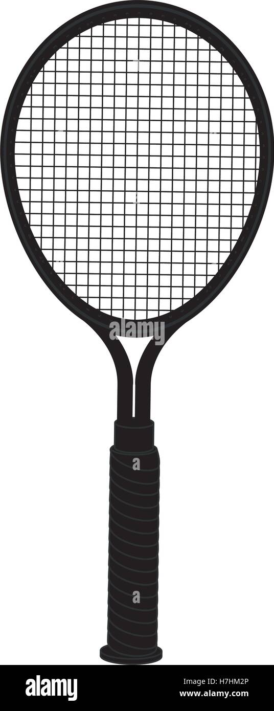 racket tennis sport equipment icon over white background. vector ...