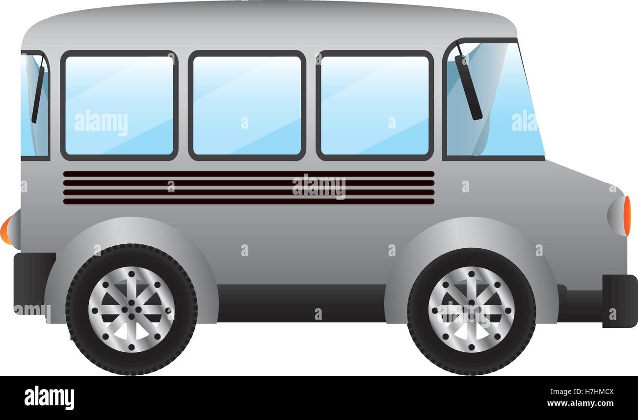 gray bus icon over white background. transportation vehicle design ...