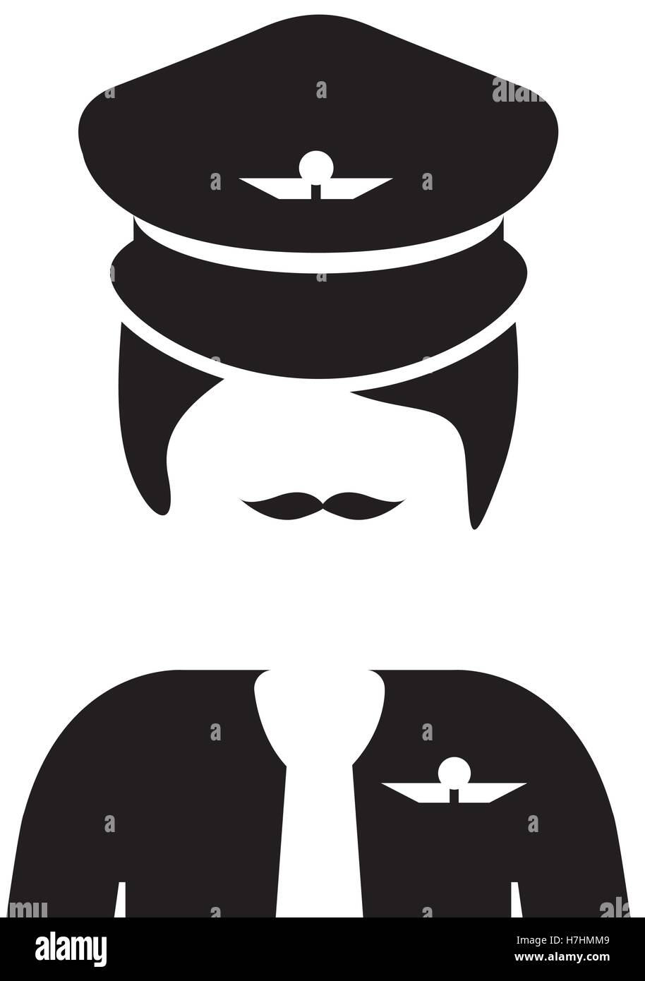silhouette of airplane pilot man over white background. vector ...