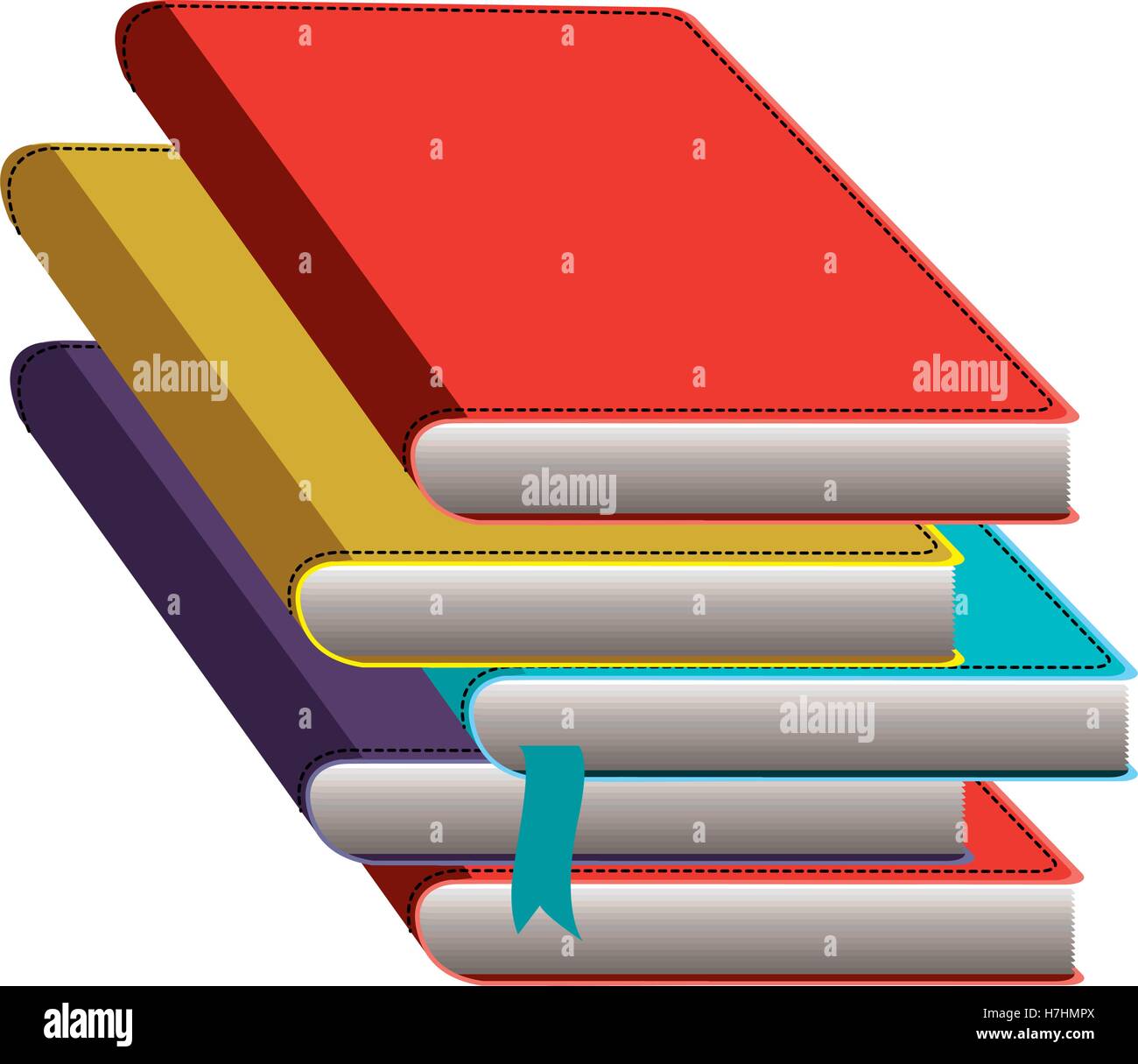 stack of academic books over white background. colorful design. vector ...